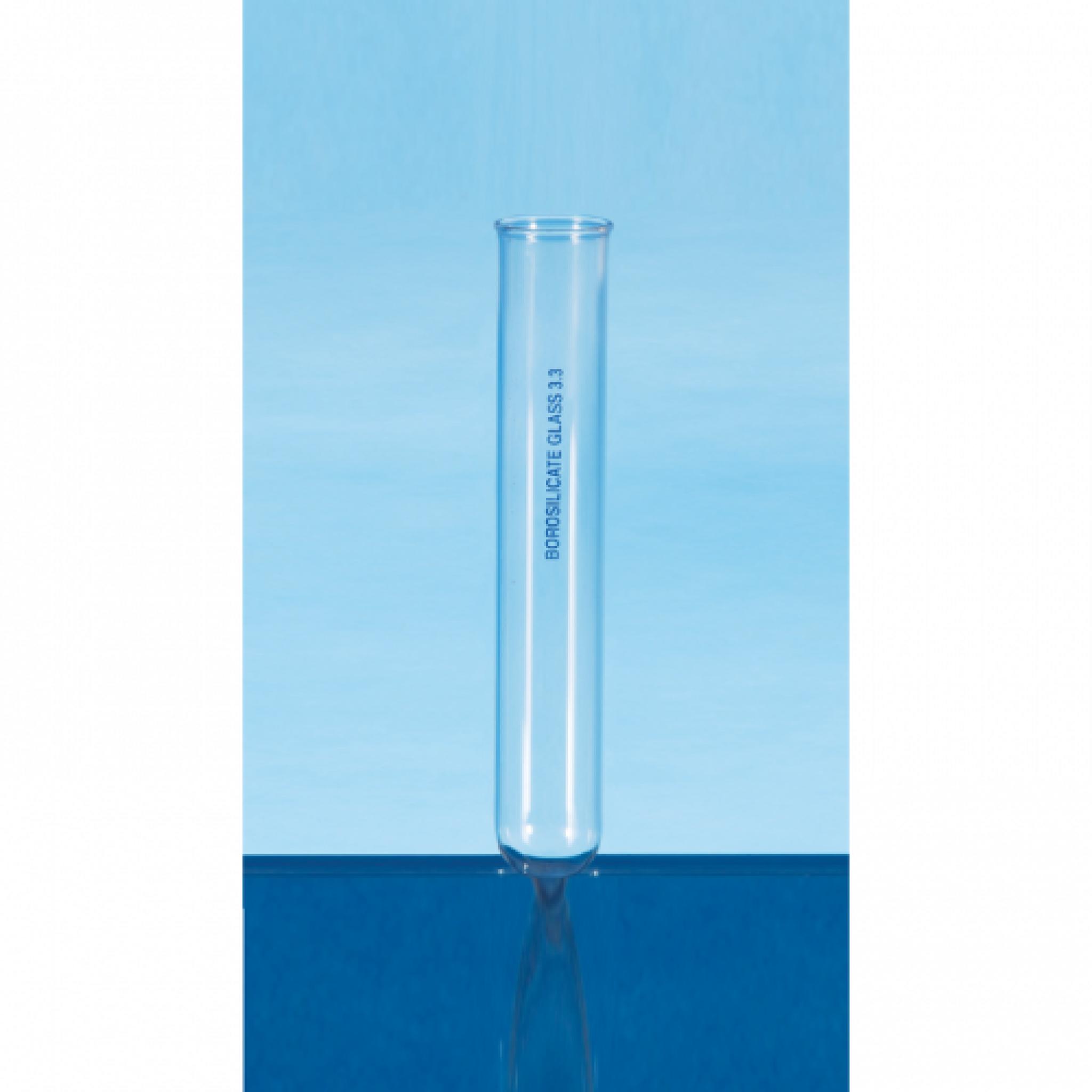 BOROSILICATE Glass Test Tubes, With Rim D24xH150xwall1.2mm. pk50