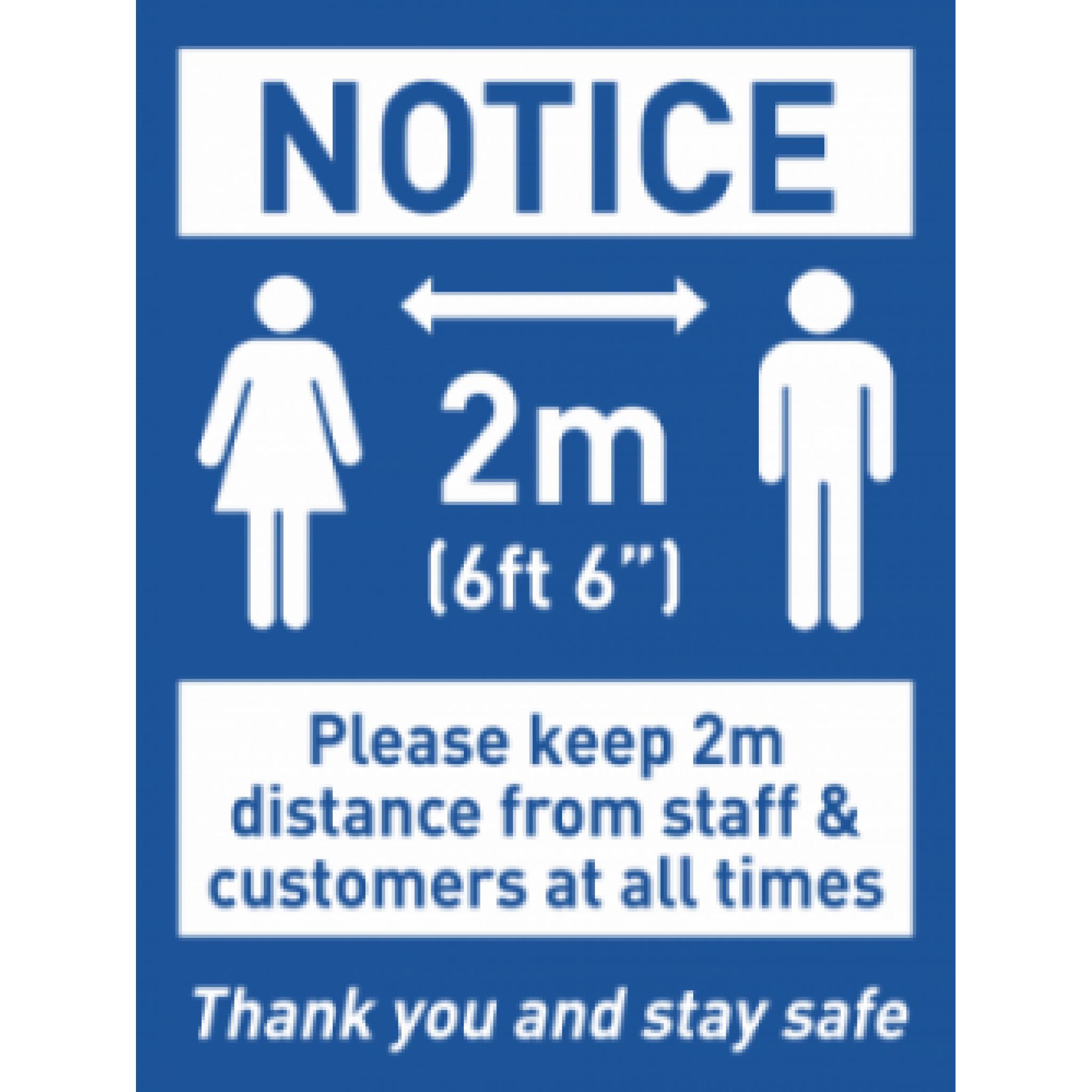 DISTANCING SIGN 2 METRE