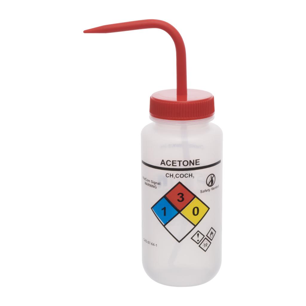 WASH BOTTLE ACETONE RED 500ML