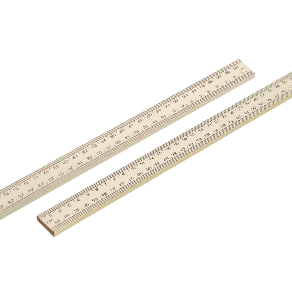 1 Metre Wooden Ruler Vertical reading cm both sides