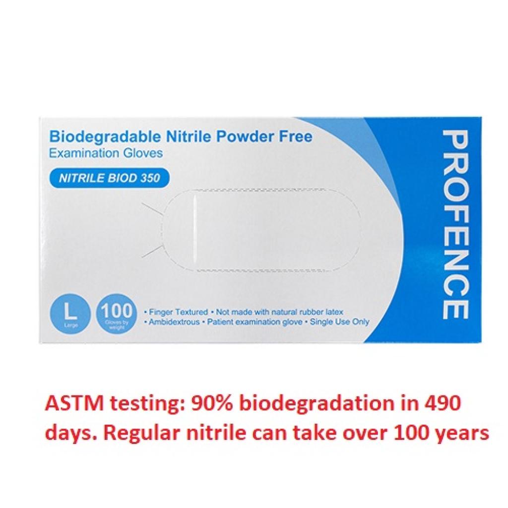 BIODEGRADABLE GLOVES NITRILE MEDIUM PK100